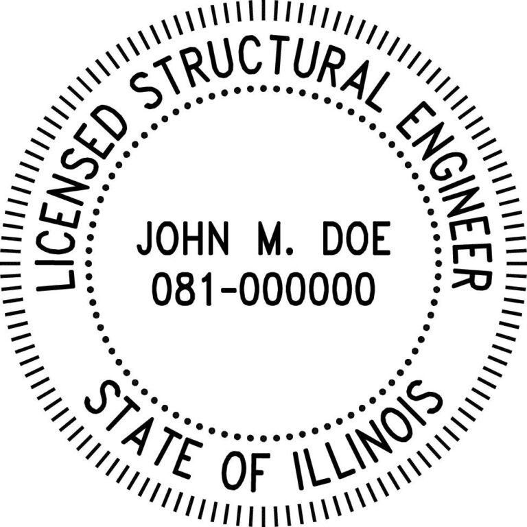 Illinois Professional Engineer Stamp | PE Stamps