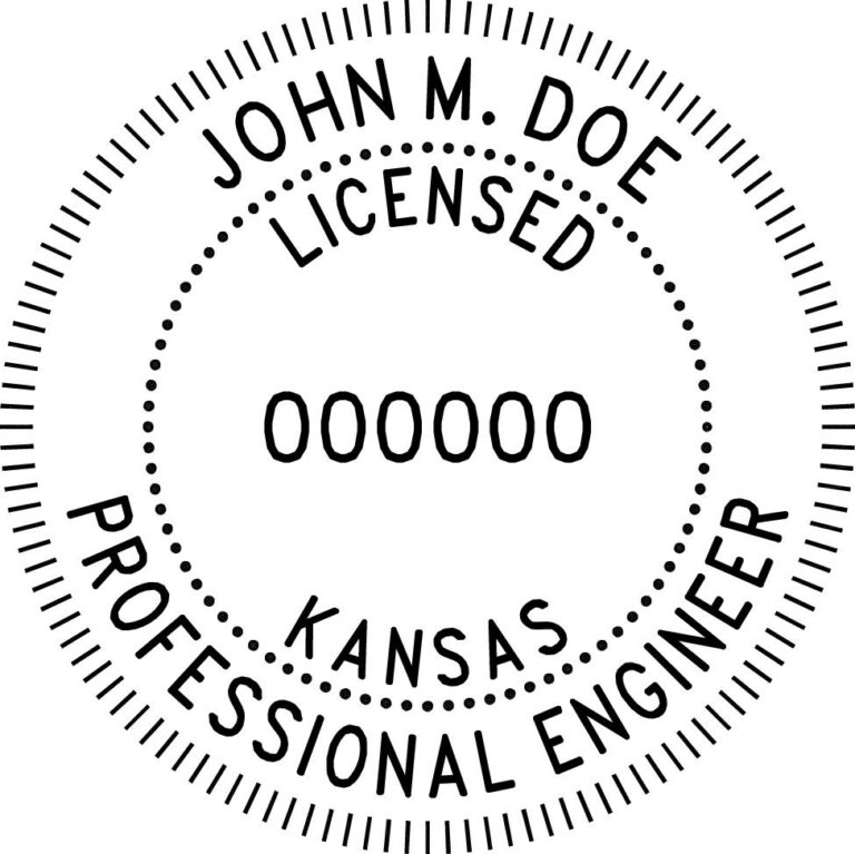 Kansas Professional Engineer Stamp | PE Stamps