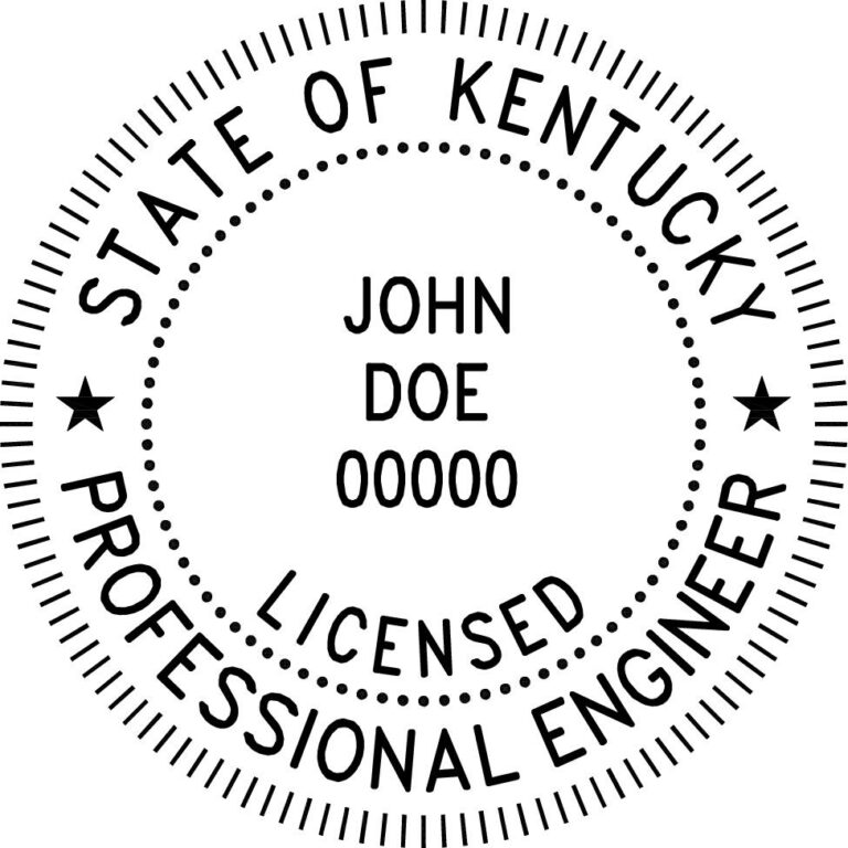Kentucky Professional Engineer Stamp | PE Stamps