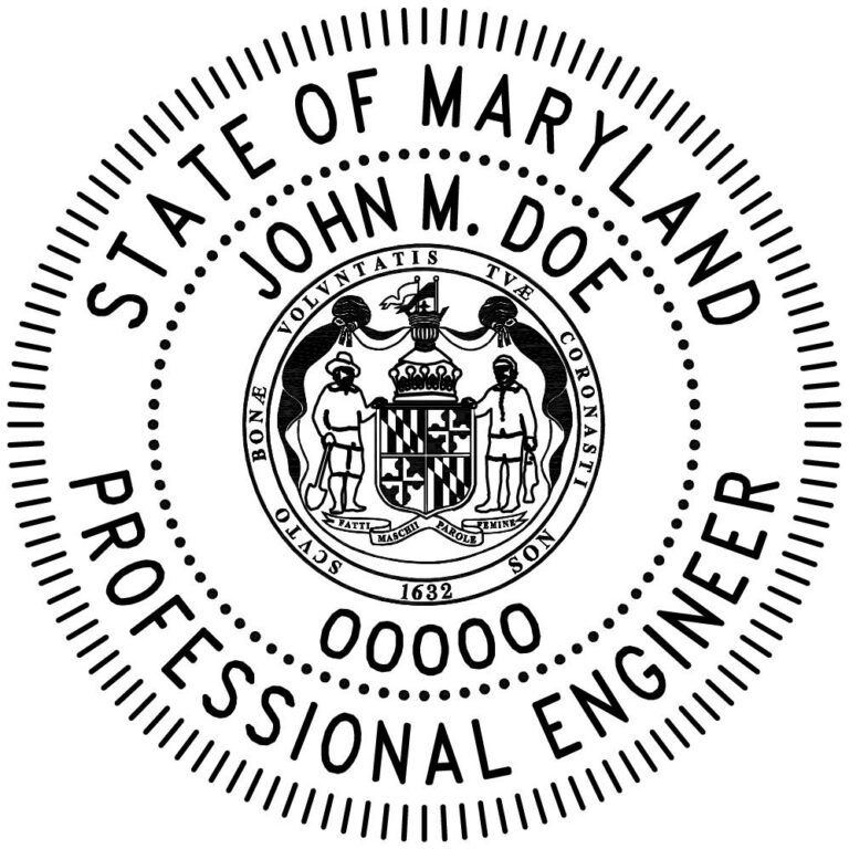 Maryland Professional Engineer Stamp | PE Stamps