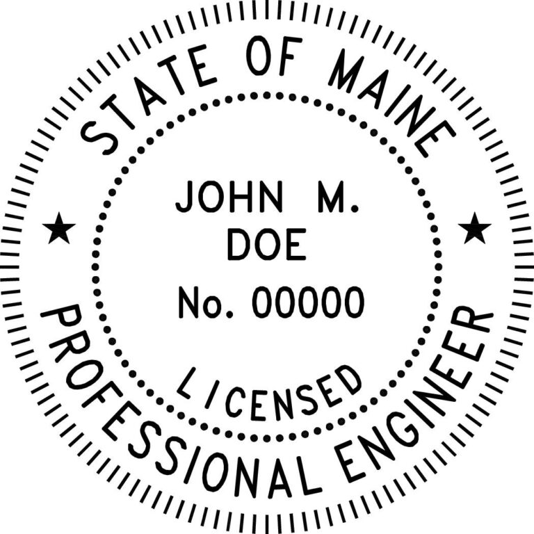 Maine Professional Engineer Stamp | PE Stamps