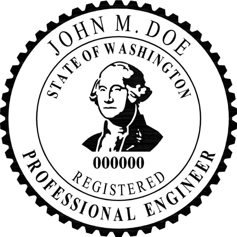 Washington Professional Engineer Stamp | PE Stamps