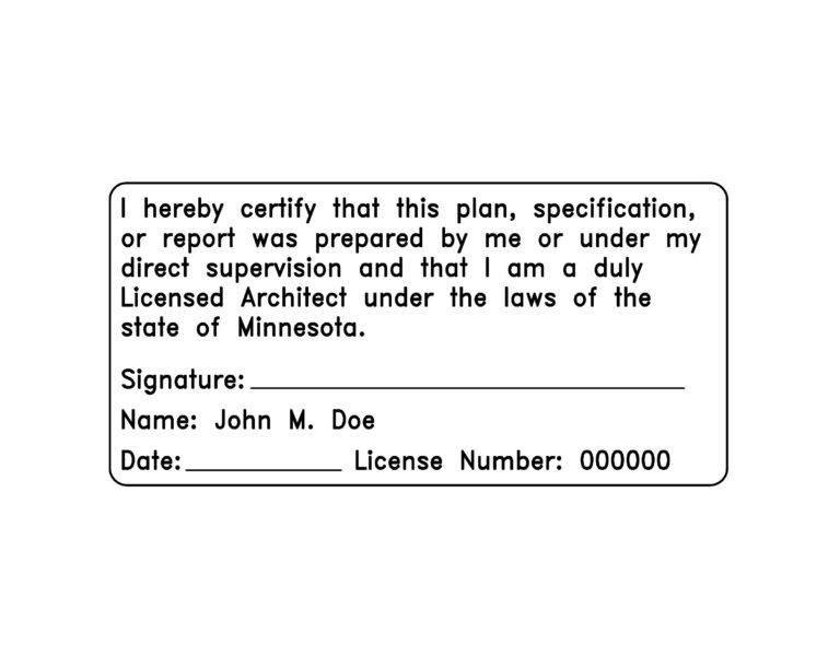 Minnesota Architect Stamp | PE Stamps