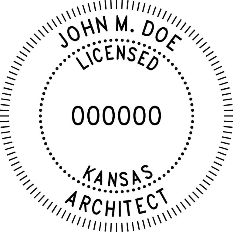 Kansas Architect Stamp | PE Stamps