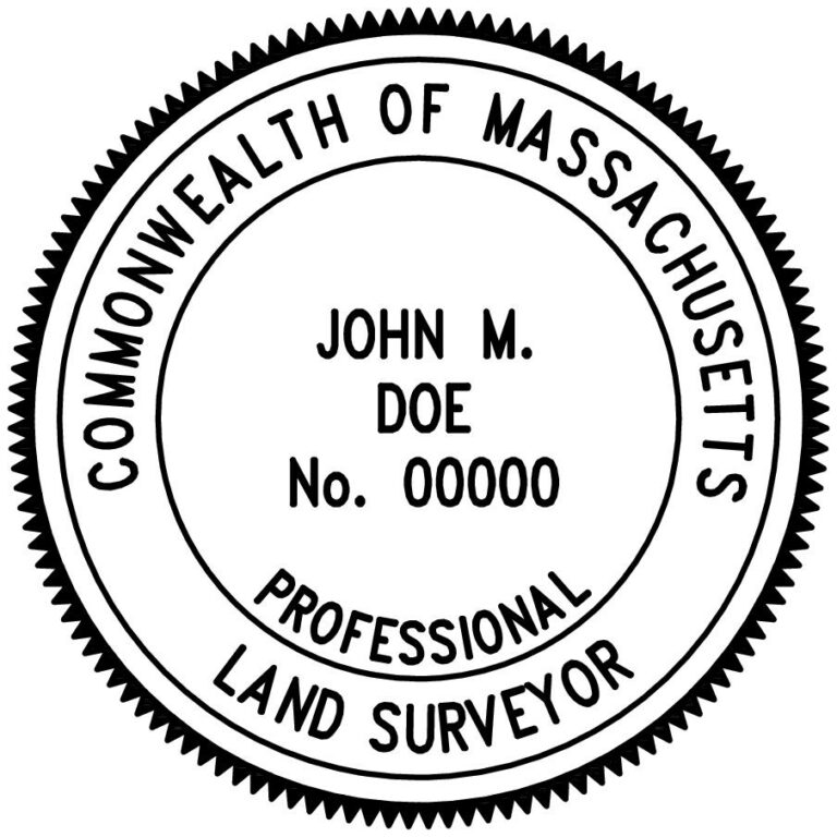 Massachusetts Surveyor Stamp | PE Stamps