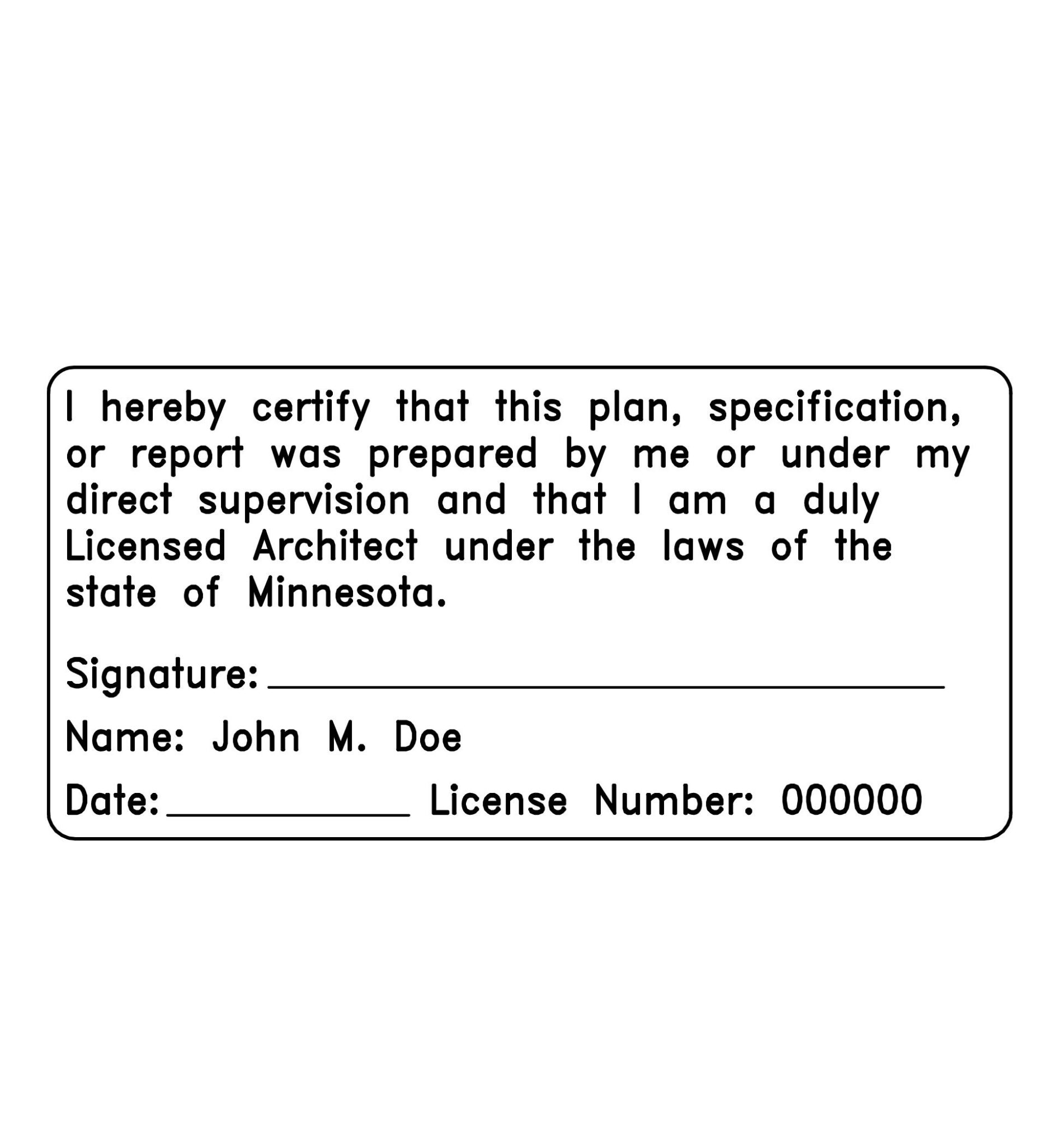 Minnesota Architect Stamp | PE Stamps