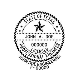 Texas Professional Engineer Stamp with Firm | PE Stamps