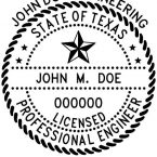 Texas Professional Engineer Stamp with Firm | PE Stamps