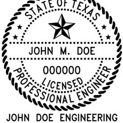 Texas Professional Engineer Stamp with Firm | PE Stamps