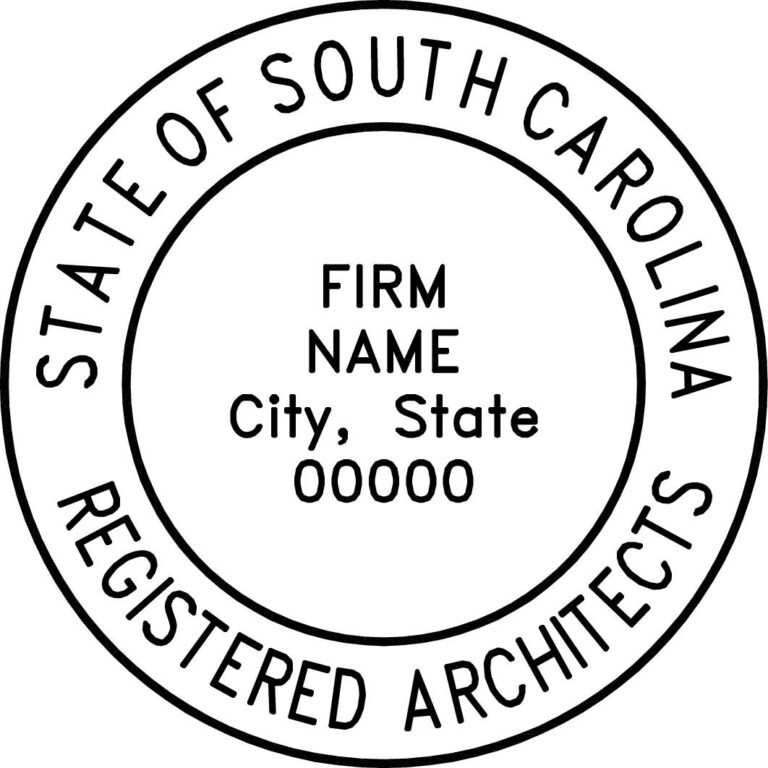 South Carolina Architect Firm Stamp | PE Stamps