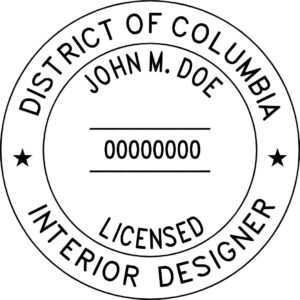 District of Columbia Interior Designer Stamp | PE Stamps