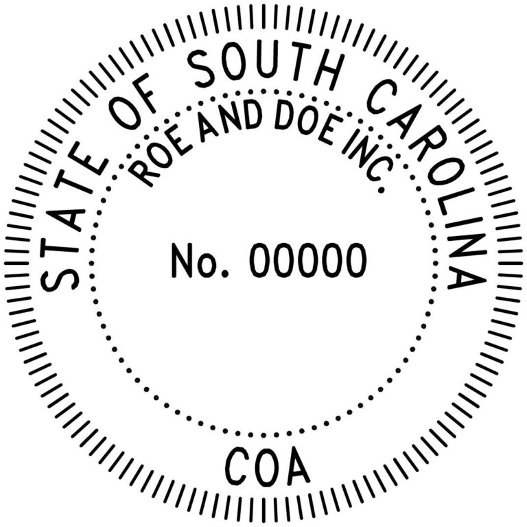 South Carolina Professional Engineer Stamp | PE Stamps