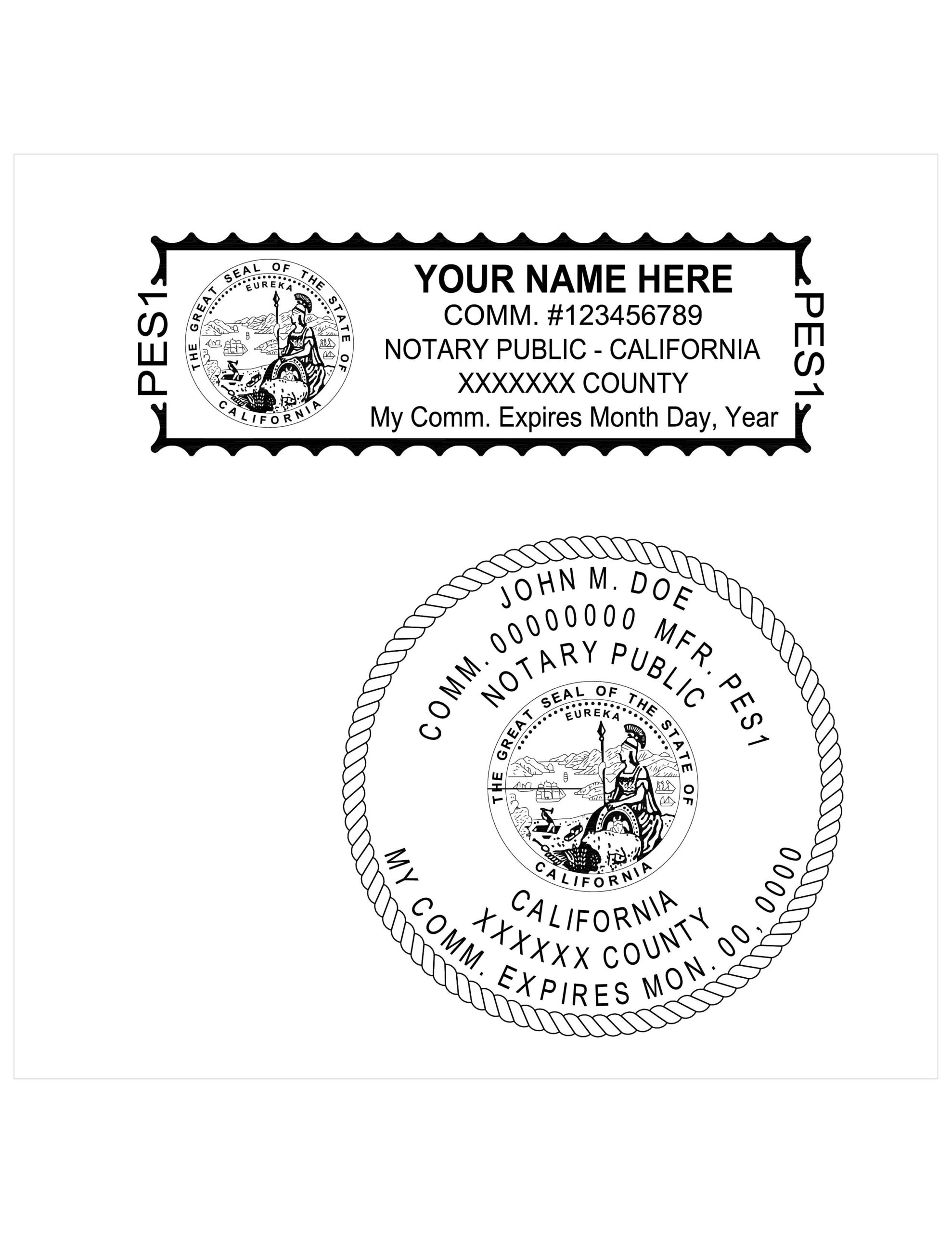 California Notary PE Stamps