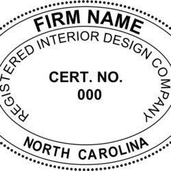 North Carolina Interior Designer Firm Stamp | PE Stamps